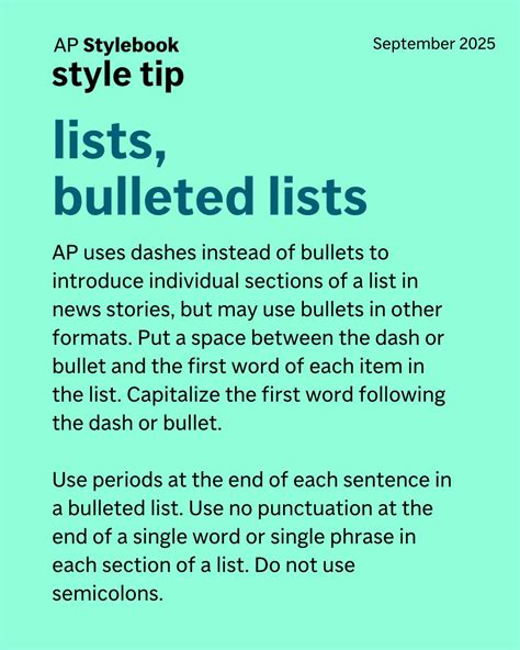 Ap Stylebook We Updated Our Guidance On Bulleted Lists Facebook