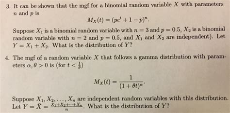 Solved It Can Be Shown That The Mgf For A Binomial Random