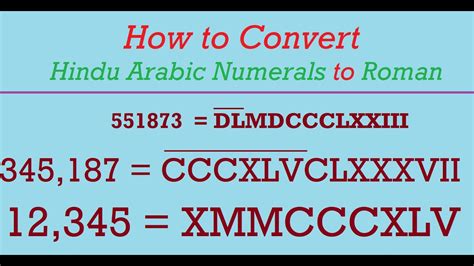 How To Convert Hindu Arabic Numeral To Roman Lesson 2 Roman Numerals Convert Standard To