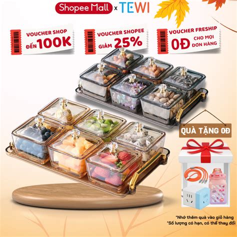 Mua Khay Đựng Mứt Tết 6 Hũ Thủy Tinh Sang Trọng Cao Cấp Hũ Đựng Bánh Kẹo Các Loại Hạt Ngày Tết