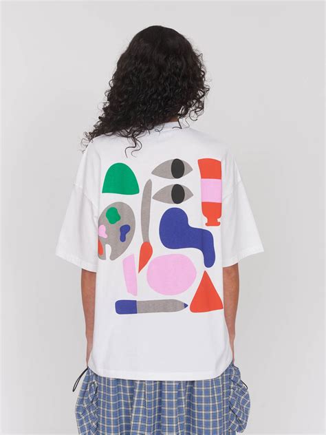 Feeling Arty White T Shirt Lazy Oaf
