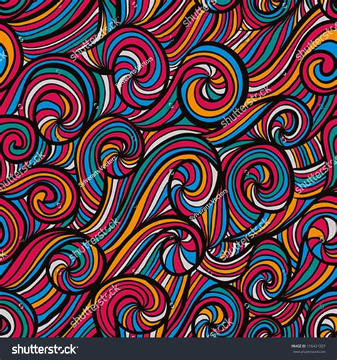 Funky Colorful Seamless Pattern Vector Background Stock Vector