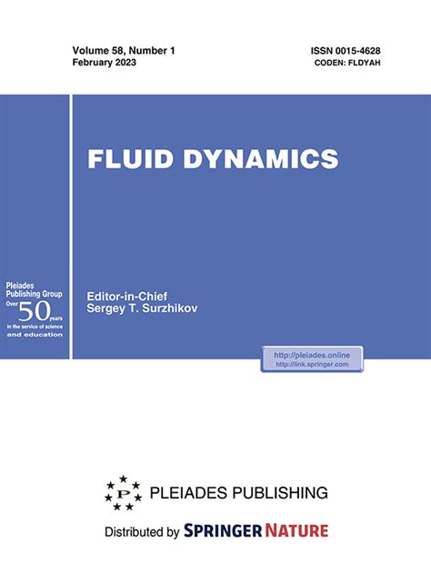 Научный журнал Fluid Dynamics Опубликовать статью в 2025 году