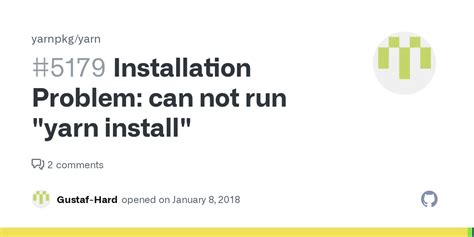 Installation Problem Can Not Run Yarn Install Issue 5179