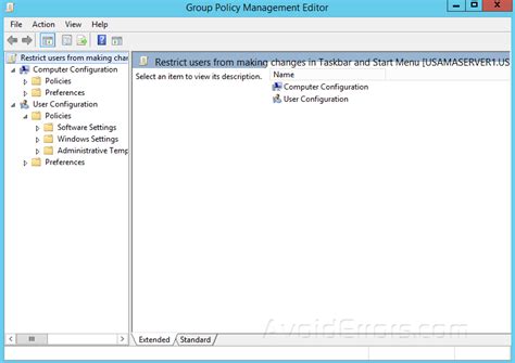 Disable Changing Taskbar And Start Menu Settings Using GPO AvoidErrors