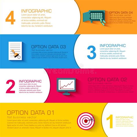 business flat infographic template with text fields vector illustration design stock