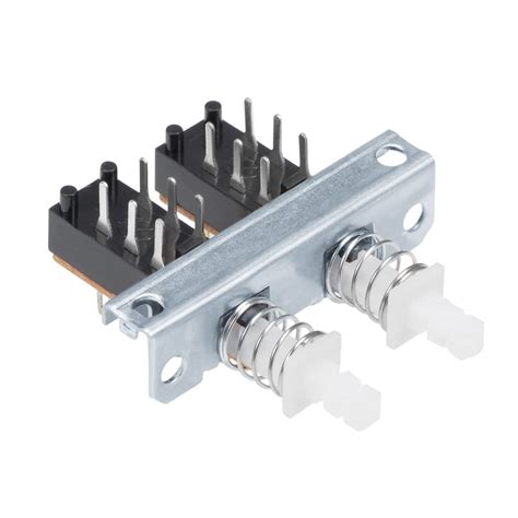 Uxcell Interlock Push Button Switch Piano Type DPDT 6 Pin 2 Row Amazon