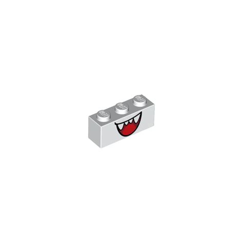 Lego White Brick X With Boo Open Mouth With Red Tongue Brick Owl Lego