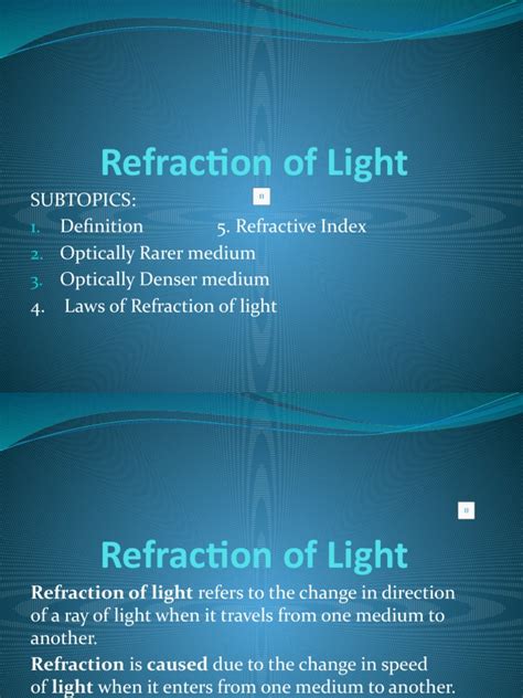 Refraction Pdf Refraction Refractive Index