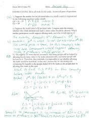 Econ O Quiz AK Econ Quiz Name WU INSTRUCTIONS Show All Work For Full Credit