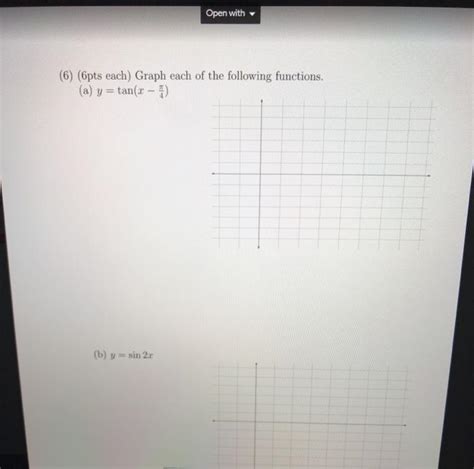 solved open with 6 6pts each graph each of the following