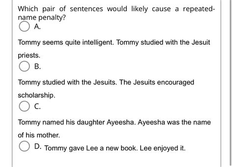 Answered Which Pair Of Sentences Would Likely Bartleby