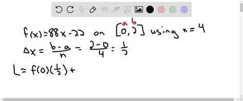 Solved Calculate The Left Riemann Sum For The Given Function Over The Given Interval Using The