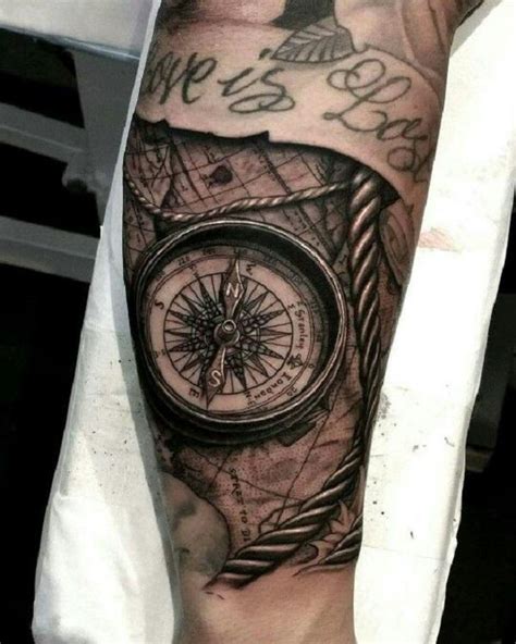100 Awesome Compass Tattoo Designs Art And Design