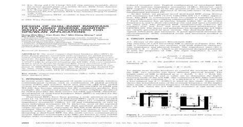 Design Of Dual Band Bandpass Filter Using Diverse Quarter Wavelength