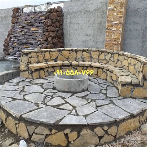 طراحی اجرای سنگ لاشه نما دیوار آبنما باربیکیو آلاچیق باسنگ لاشه مالون