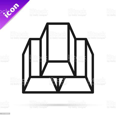 흰색 배경에 격리 된 블랙 라인 골드 막대 아이콘 은행 비즈니스 개념 벡터 0명에 대한 스톡 벡터 아트 및 기타 이미지 0명