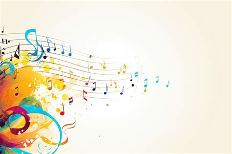 만화 스타일의 음악 노트 배경 무료 사진