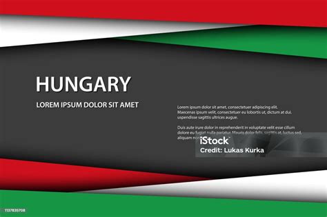 헝가리에서 만든 헝가리 국기의 모양에 텍스트 종이의 위에 겹쳐진 시트에 대 한 헝가리어 색상과 회색 여유 공간을 가진 현대 벡터 배경 0명에 대한 스톡 벡터 아트 및 기타