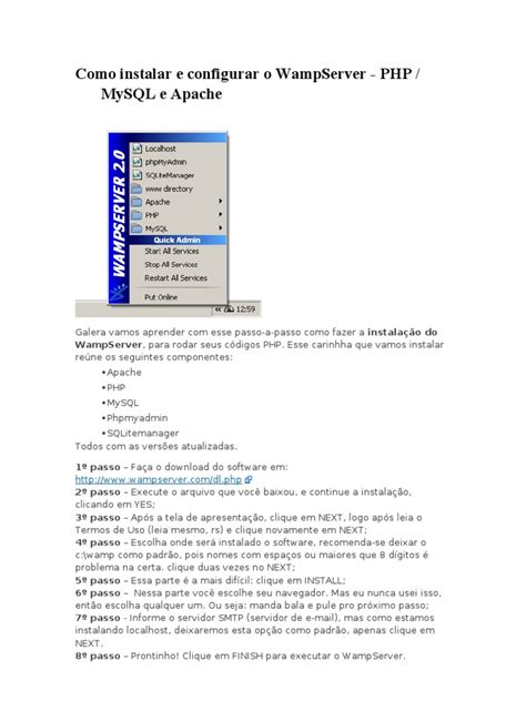 Como Instalar E Configurar O Wampserver Pdf