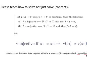 Answered Let F XY And G Y V Be Functions Show The Following A F Is Injective 3h YX