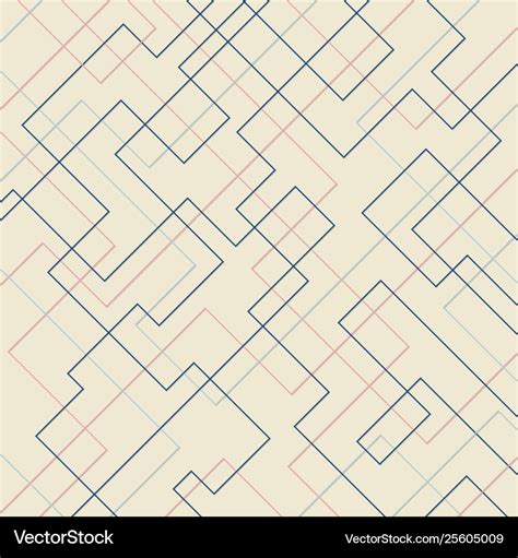 Abstract Geometric Pattern Thin Linear Square Vector Image