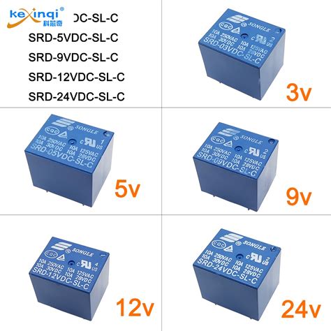 1 5pcs 5pin Relay Power Relay Srd 03vdc Sl C Srd 05vdc Sl C Srd 09vdc
