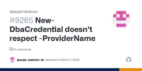 new dbacredential doesn t respect providername · issue 9265