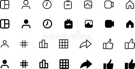 Social Media Generic Reaction Icons Set Social Media Dating Icons Stock Illustration