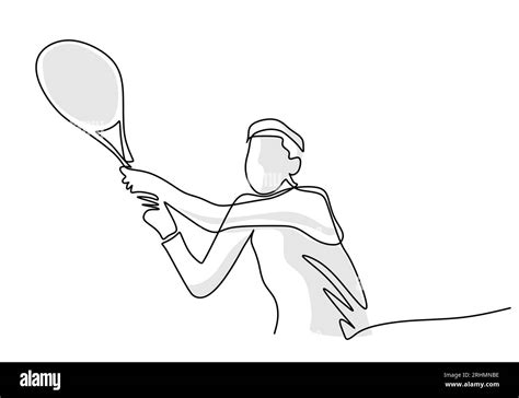 Tennis Player Simple One Line Art Sports Illustration Of Person