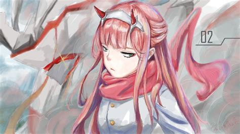 1080p Horns Anime Zero Two Darling In The Franxx Military Uniform