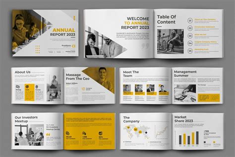 Annual Report Template Brochure MightyDesign PoweredTemplate Com
