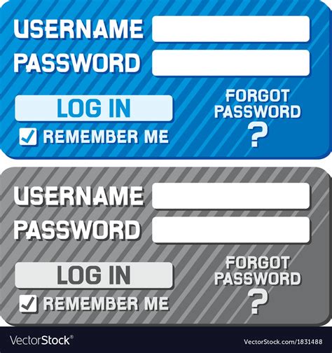 Log In Form With Username And Password Fields Vector Image