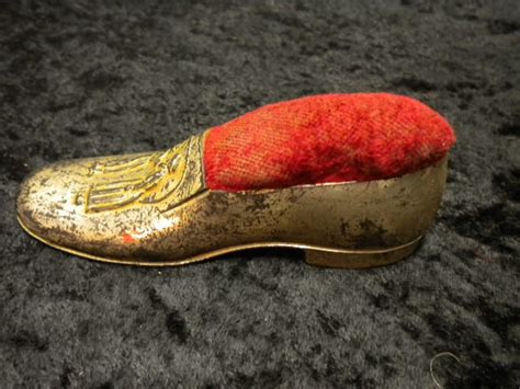 Pin Cushion Shoe Trio Antique Metal With Velvet Inserts Circa 1910 1920s Ffs1267a Etsy