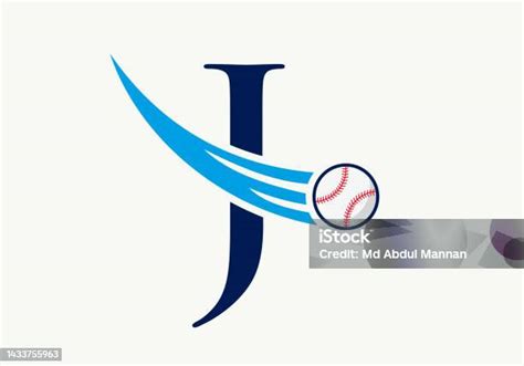 편지 J 야구 로고 디자인 템플릿 야구 스포츠 아카데미 간판 클럽 심볼 Championship에 대한 스톡 벡터 아트 및 기타 이미지 Championship 경기