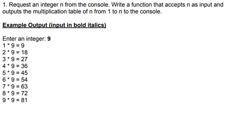 solved request an integer n from the console write a