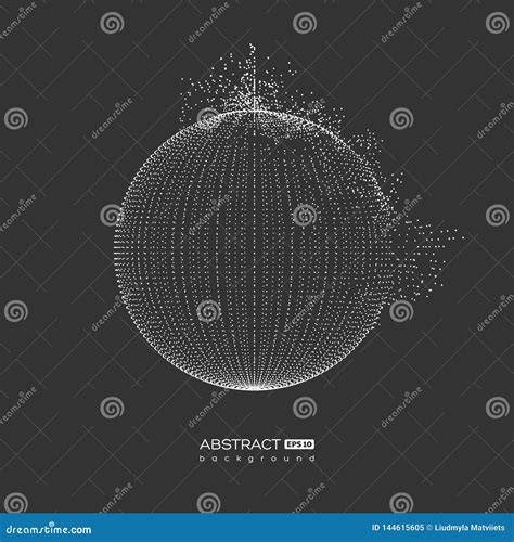 Abstract Particles Sphere With Explosion Effect Stock Vector Illustration Of Cyber