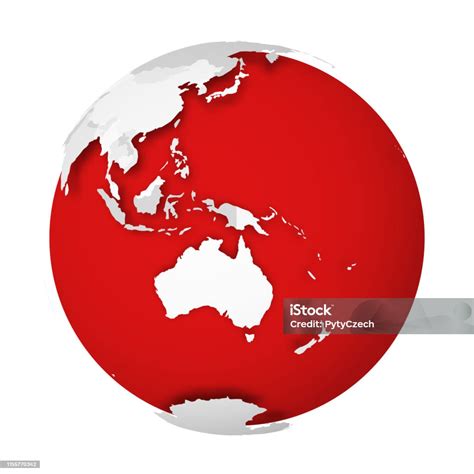 붉은 바다와 바다에 그림자를 떨어 빈 정치적 지도와 3d 지구 글로브 벡터 일러스트 0명에 대한 스톡 벡터 아트 및 기타 이미지