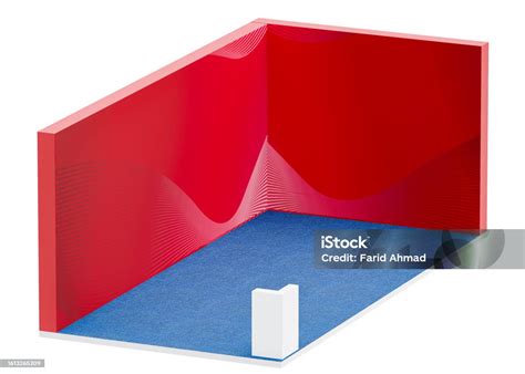 3d 빨간 전시 부스 전시실 정사각형 모서리 빈 기하학적 사각형입니다 빈 상자 템플릿입니다 3d 렌더링 0명에 대한 스톡 사진 및 기타 이미지 Istock