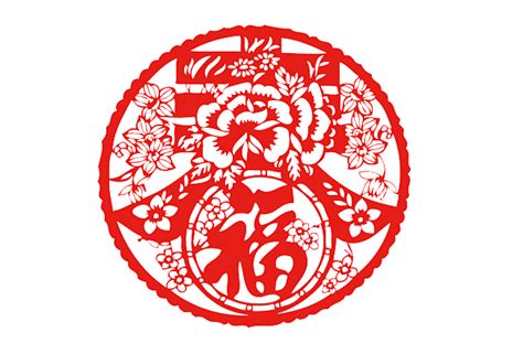 红色剪纸风春字装饰素材