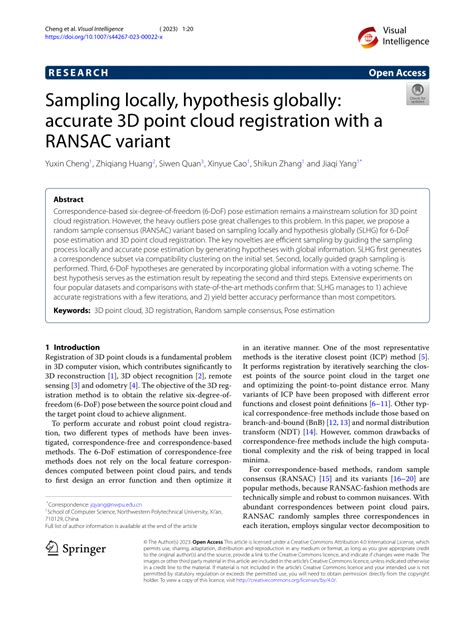 Pdf Sampling Locally Hypothesis Globally Accurate 3d Point Cloud Registration With A Ransac