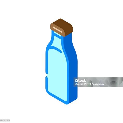 우유 병 유리 패키지 아이소 메트릭 아이콘 벡터 일러스트 레이 션 0명에 대한 스톡 벡터 아트 및 기타 이미지 0명 3차원 형태 거울 Istock