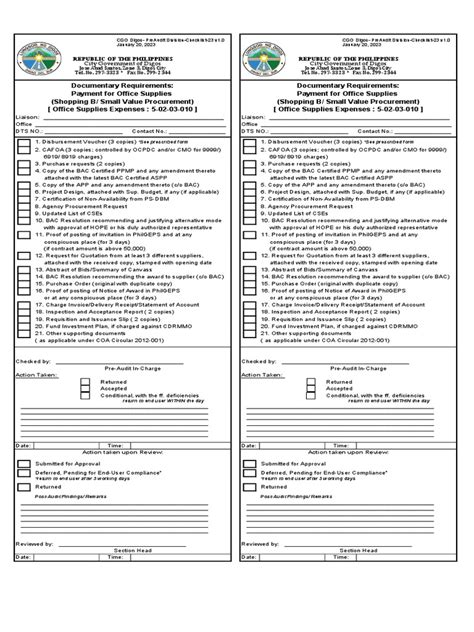 Procurement Checklist V1 2 Pdf Receipt Invoice