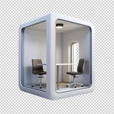Silent Cube Meeting Pod Loop On Transparent Background Premium AI Generated PSD