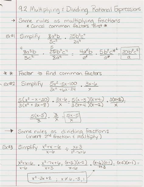 Algebra Alerts Algebra 1 And 2 Alg 2 Lesson 92 Notes And Homework