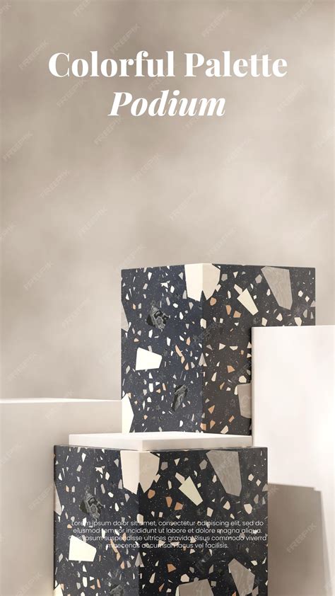 В портрете белая стена фон 3d изображение рендеринг пустой макет форма блока черный терраццо