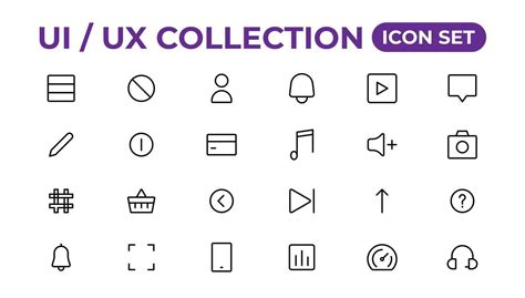 Ui Ux Icon Set User Interface Iconset Collection 42059208 Vector Art At Vecteezy
