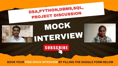 Mock Interview Project Discussion Dbms Sql Python Dsa Youtube