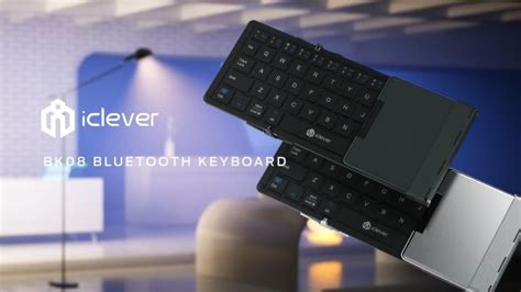 Folding Keyboard Iclever Bk08 Bluetooth Keyboard With Sensitive Touchpad Sync Up To 3 Devices
