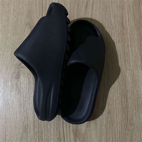 Yeezy Slides Black Onyx Size Us Depop